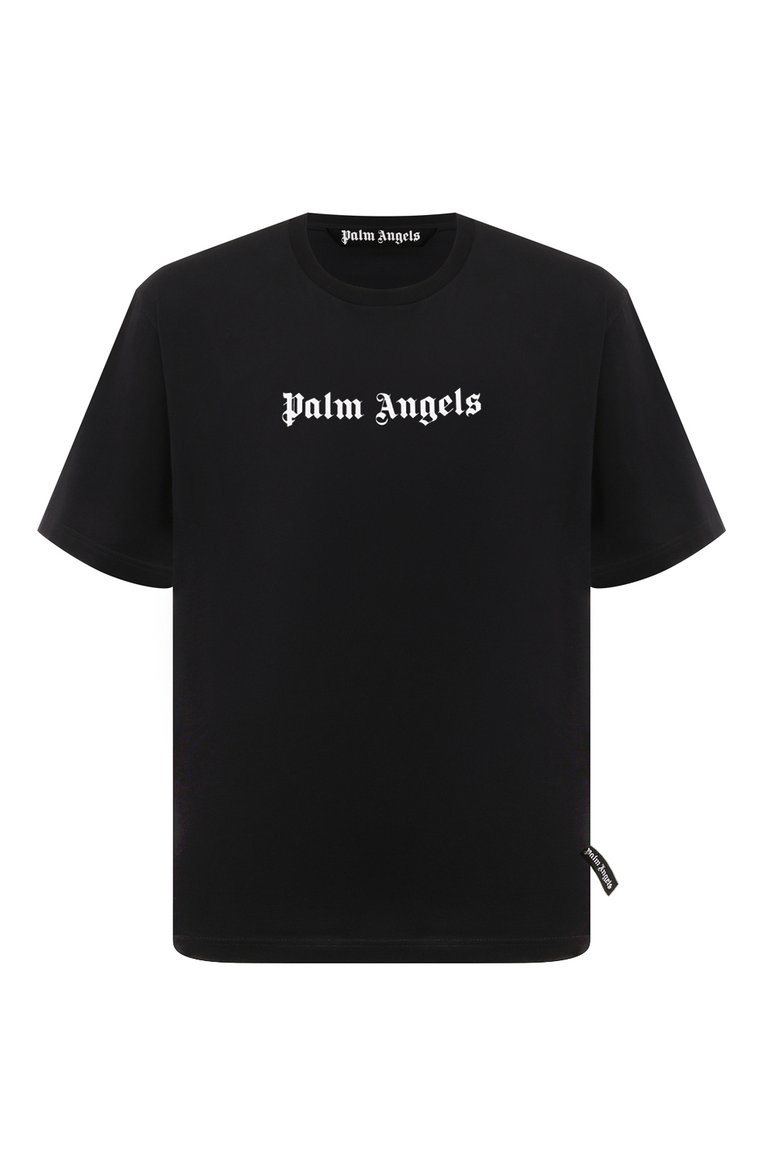 Мужская черная хлопковая футболка PALM ANGELS купить в интернет ...