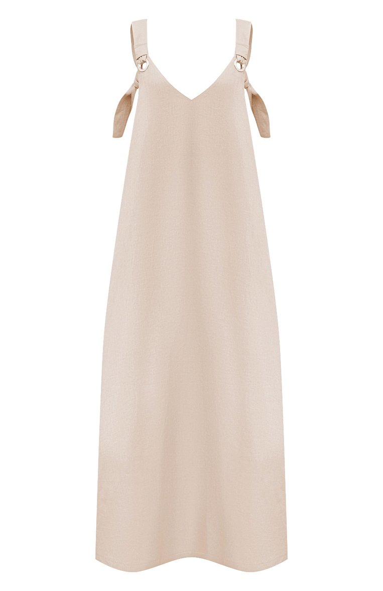 Женское светло-бежевое льняное платье MVST купить в интернет-магазине ...