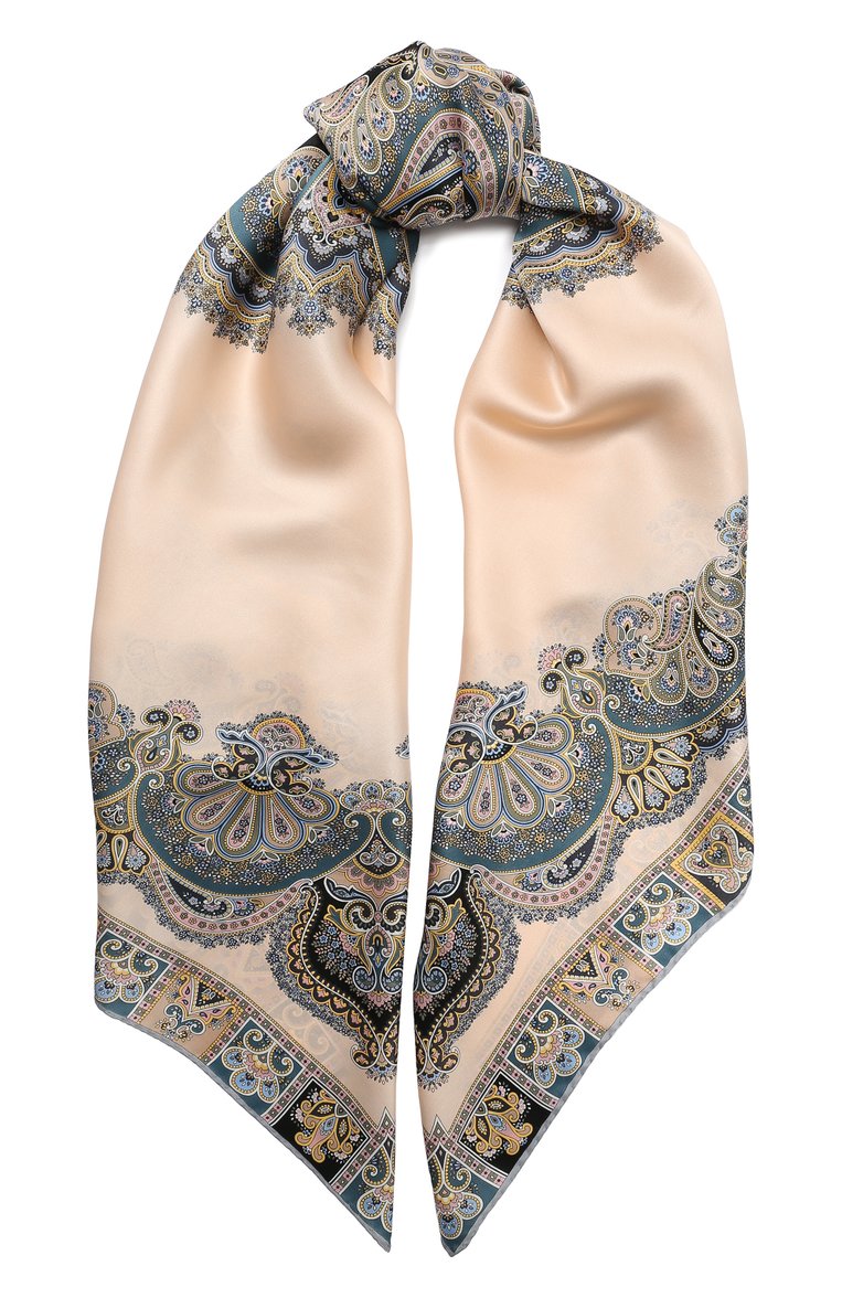 Женский бежевый шелковый платок MICHELE BINDA купить в интернет-магазине ЦУМ, арт. 20036551 ...