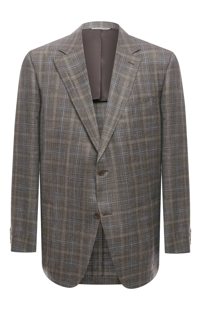 Мужской серый пиджак из шерсти и шелка CANALI купить в интернет ...