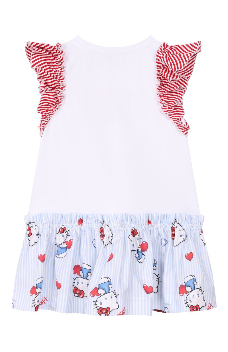 Хлопковое платье MONNALISA голубого цвета для девочек — купить в ...