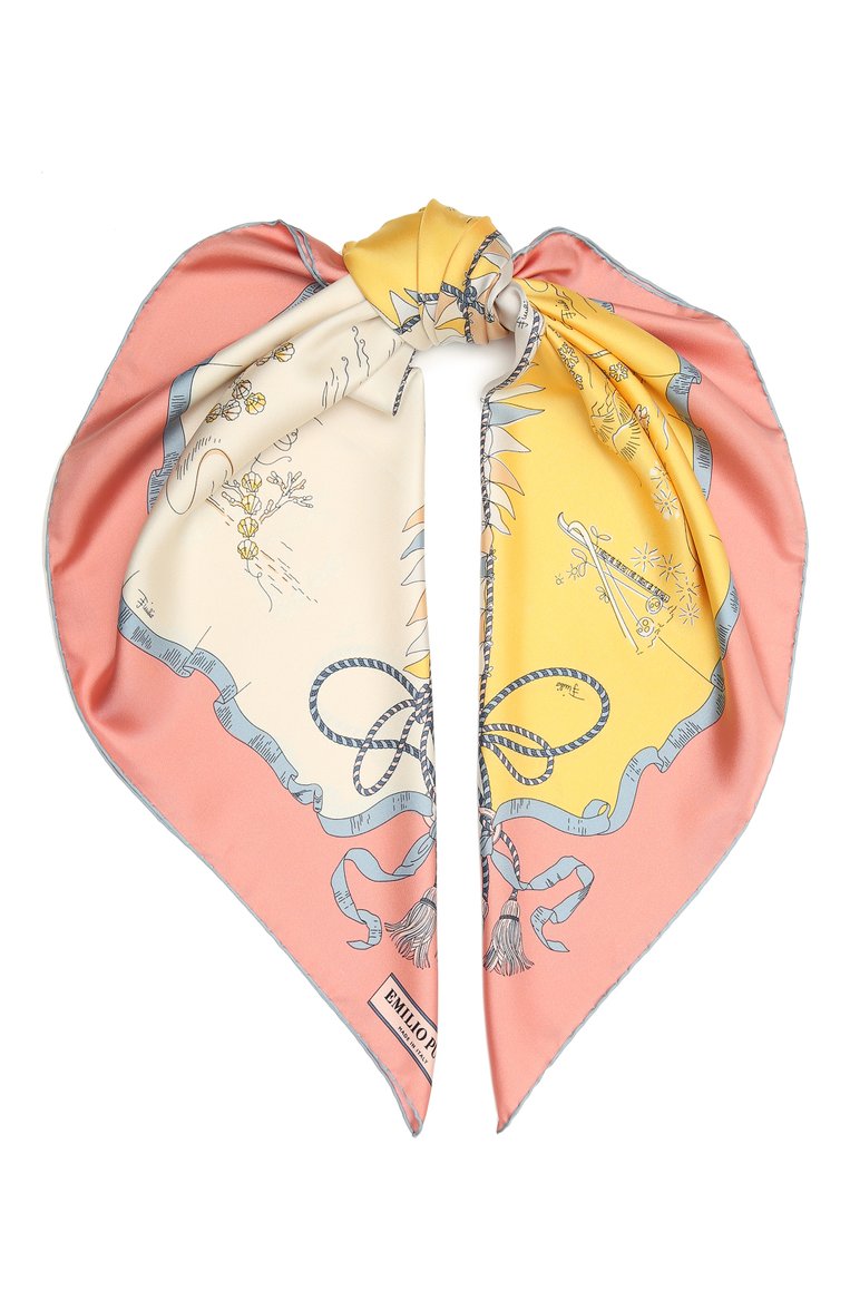 Женский розовый шелковый платок EMILIO PUCCI купить в интернет-магазине ...