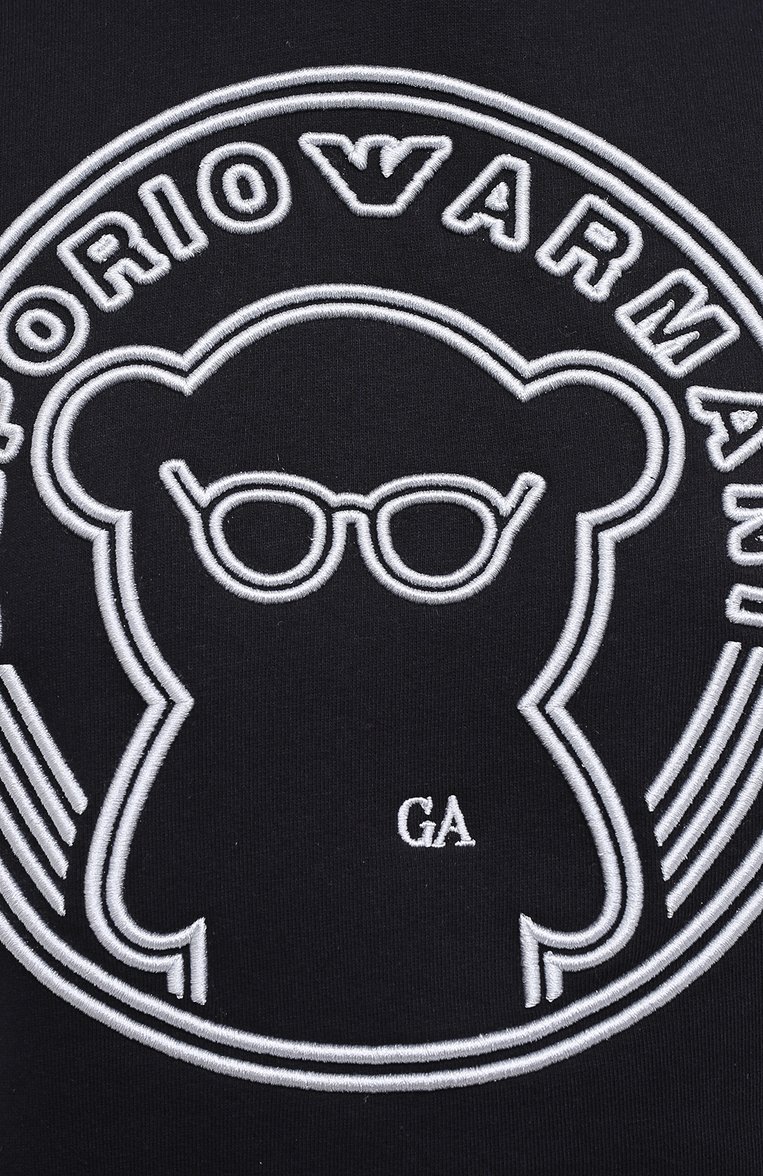 Женский синий хлопковое худи EMPORIO ARMANI купить в интернет-магазине ...