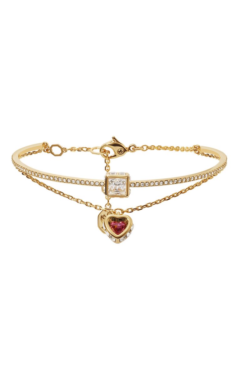 Браслет bangle heart SWAROVSKI золотого цвета купить в интернет ...