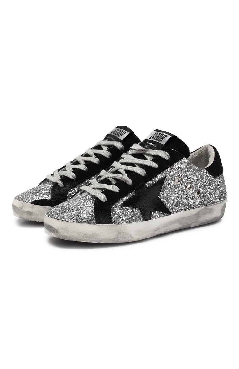 Женские серебряные кеды superstar с глиттером GOLDEN GOOSE DELUXE BRAND ...