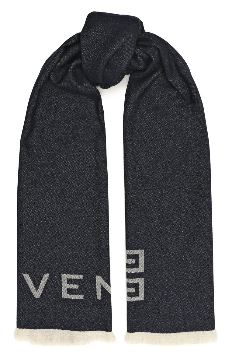 Женский темно-синий шарф из шерсти и кашемира GIVENCHY купить в ...