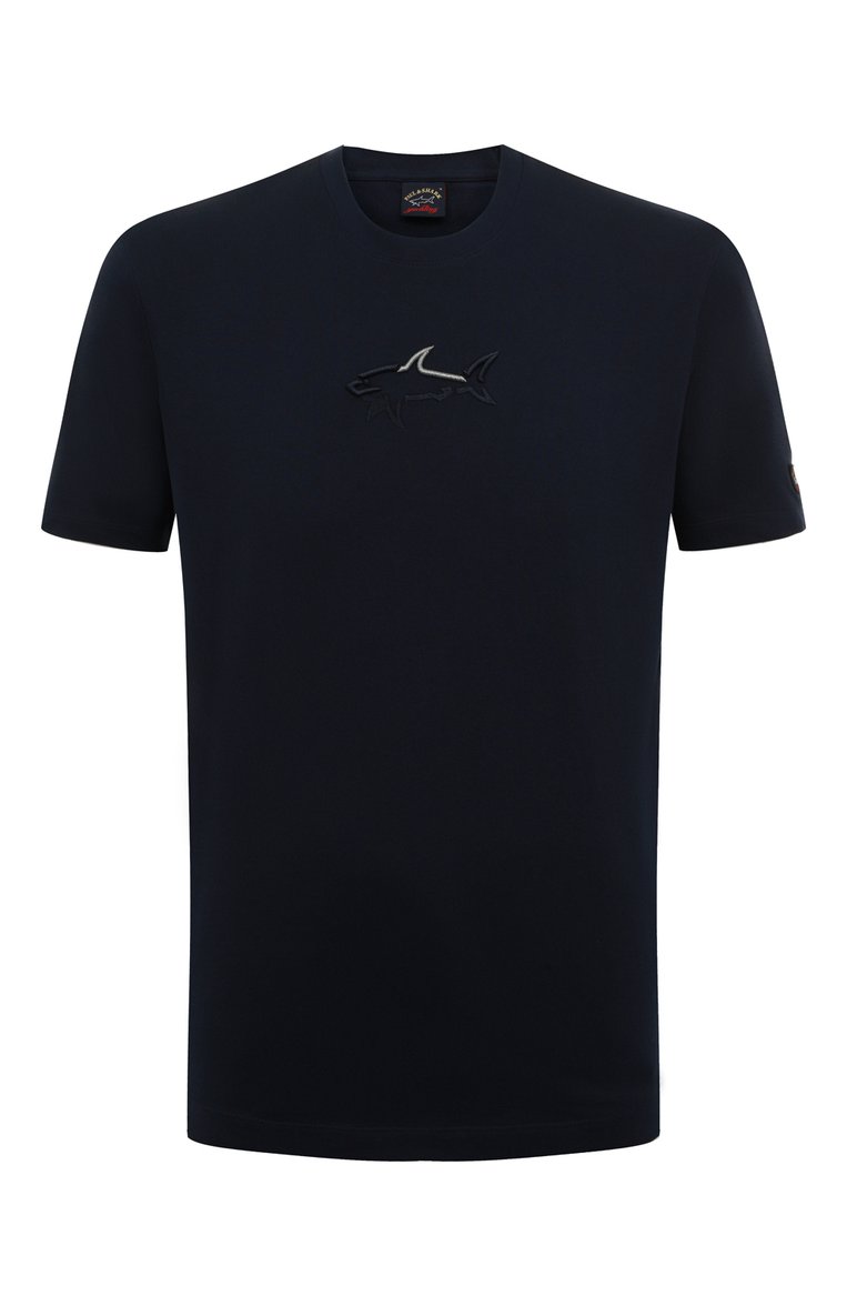 Мужская темно-синяя хлопковая футболка PAUL&SHARK купить в интернет ...