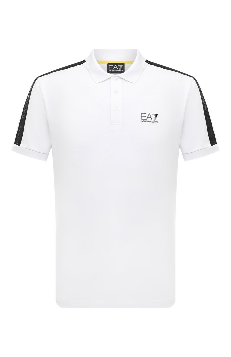 Мужское белое хлопковое поло EA7 купить в интернет-магазине ЦУМ, арт ...