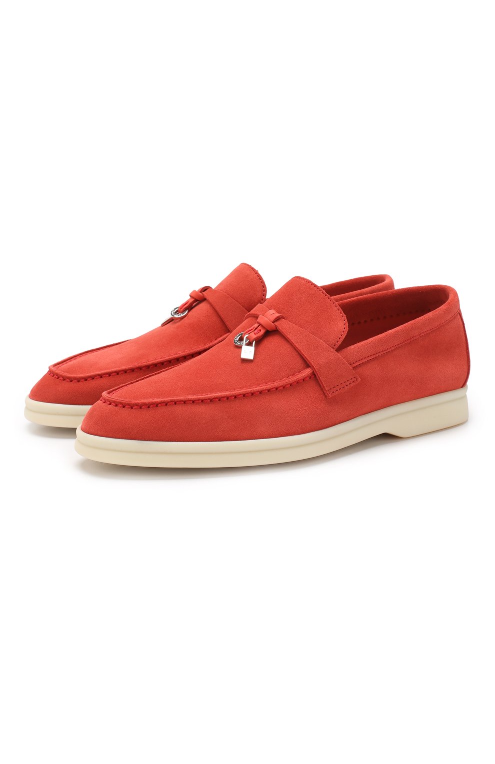 Женские красные замшевые лоферы summer charms walk LORO PIANA купить в ...