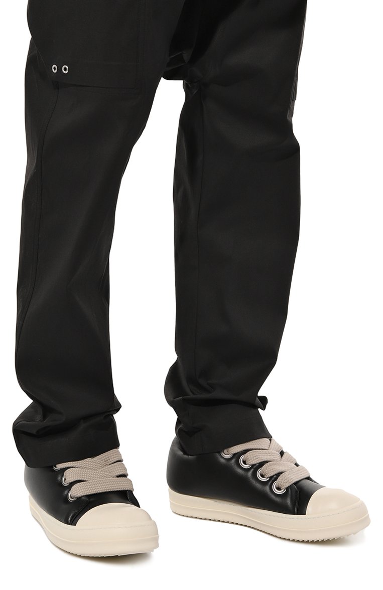 Мужские черно-белые кожаные кеды luxor jumbo padded low RICK OWENS ...