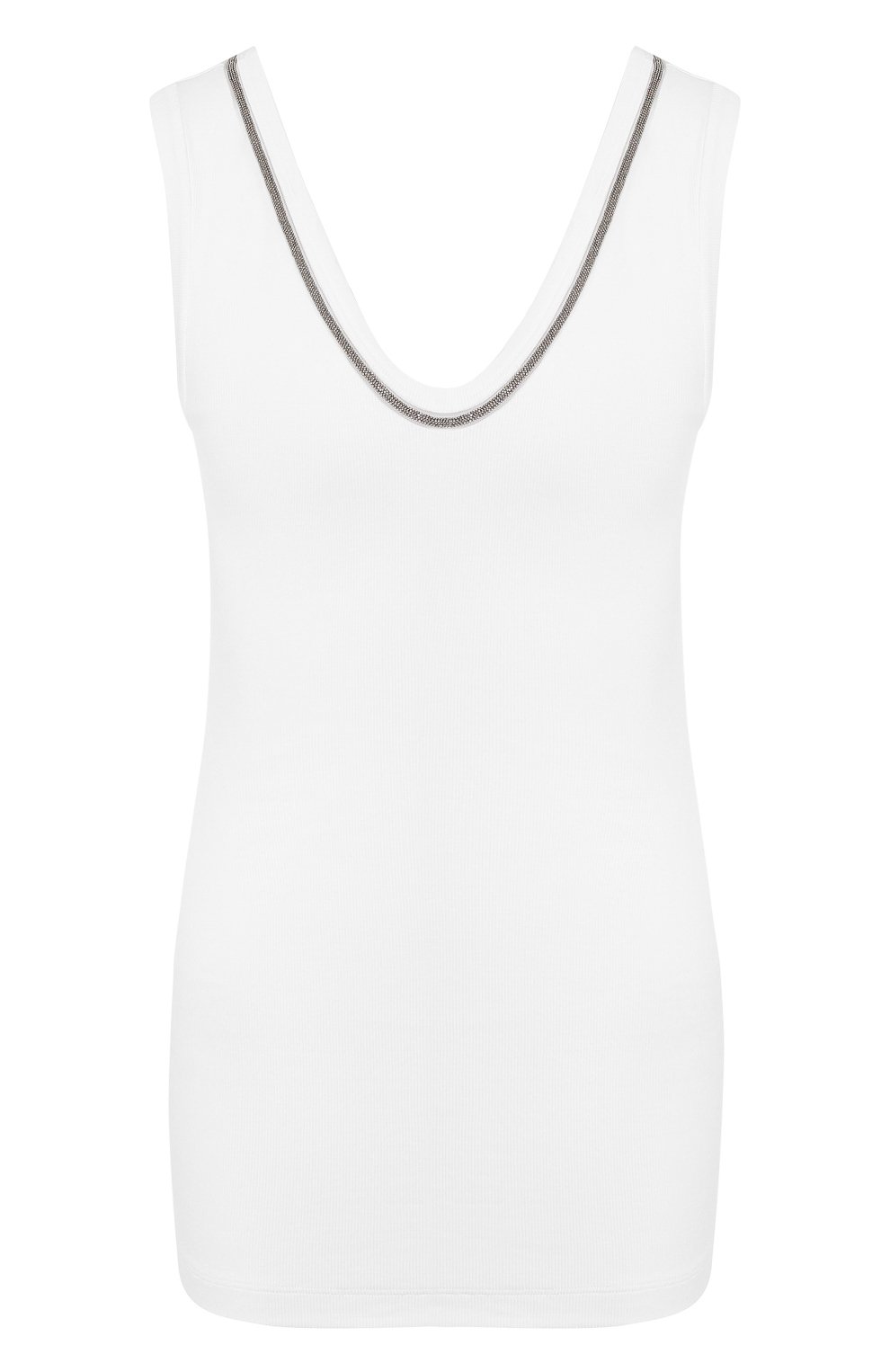 Женская белая хлопковая майка BRUNELLO CUCINELLI купить в интернет ...