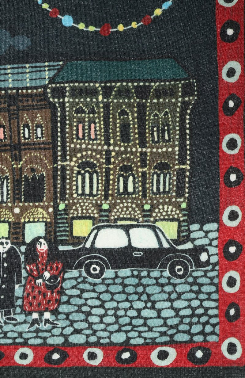 Шерстяная шаль красная площадь разноцветная GOURJI купить в интернет ...