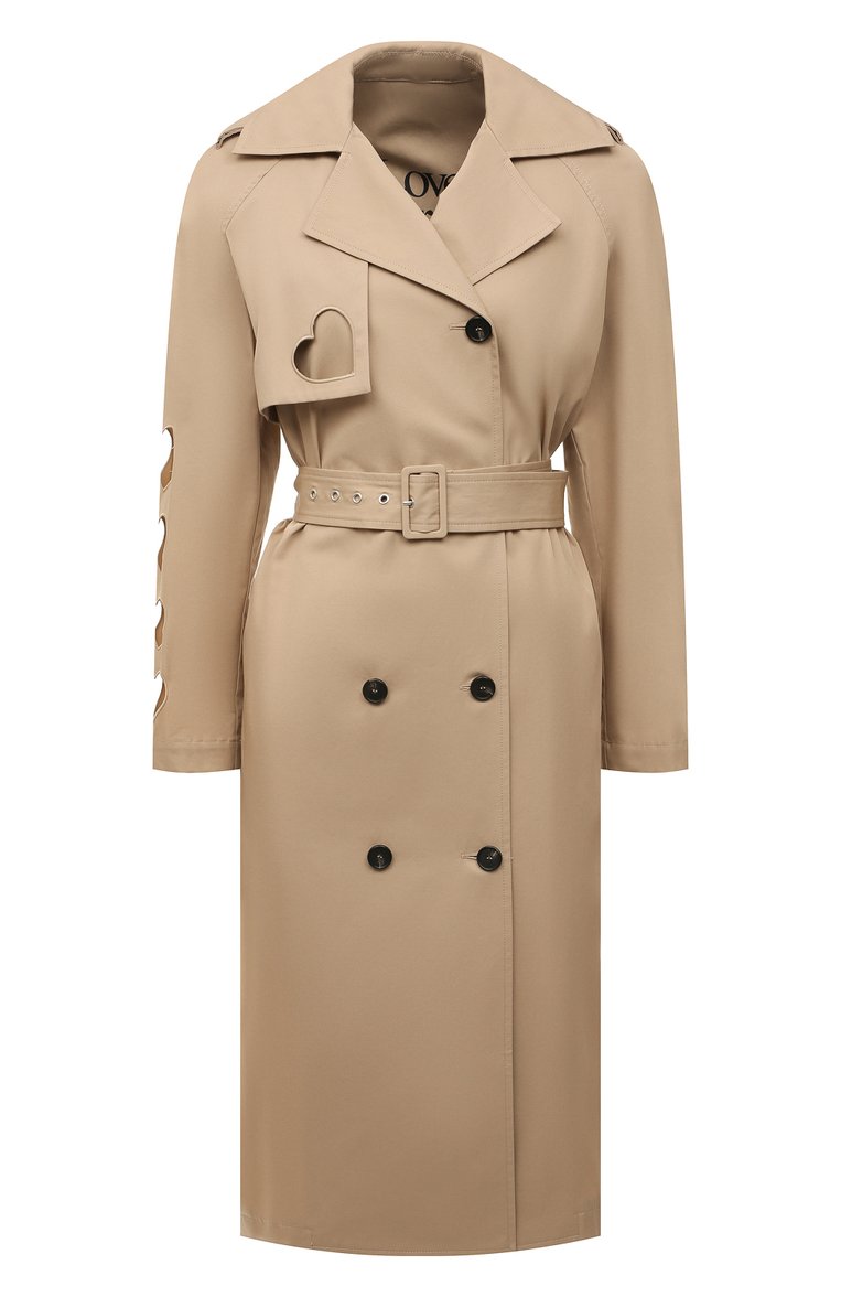 Женский светло-бежевый хлопковый тренч MSGM купить в интернет-магазине ...