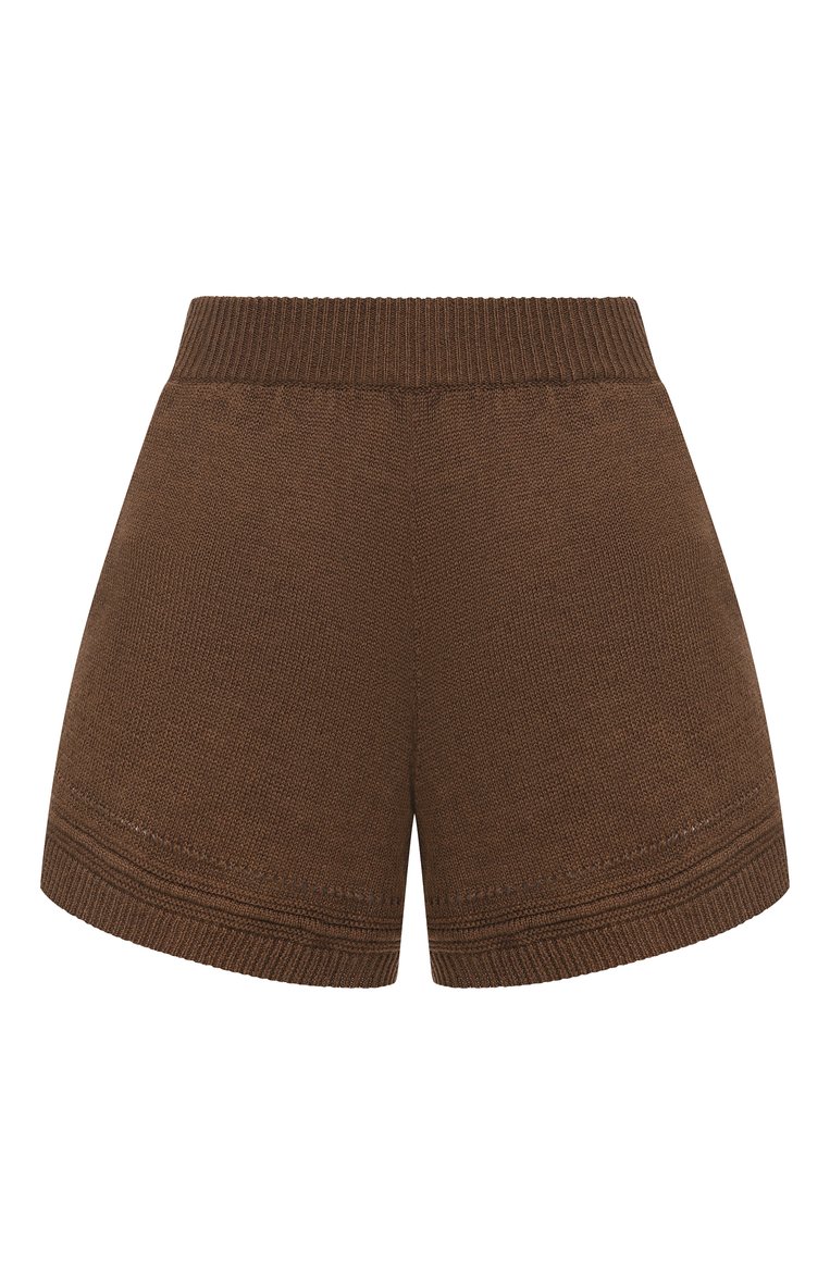 Женские коричневые шорты изо льна и хлопка MVST купить в интернет-магазине ЦУМ, арт. WS61-617MU