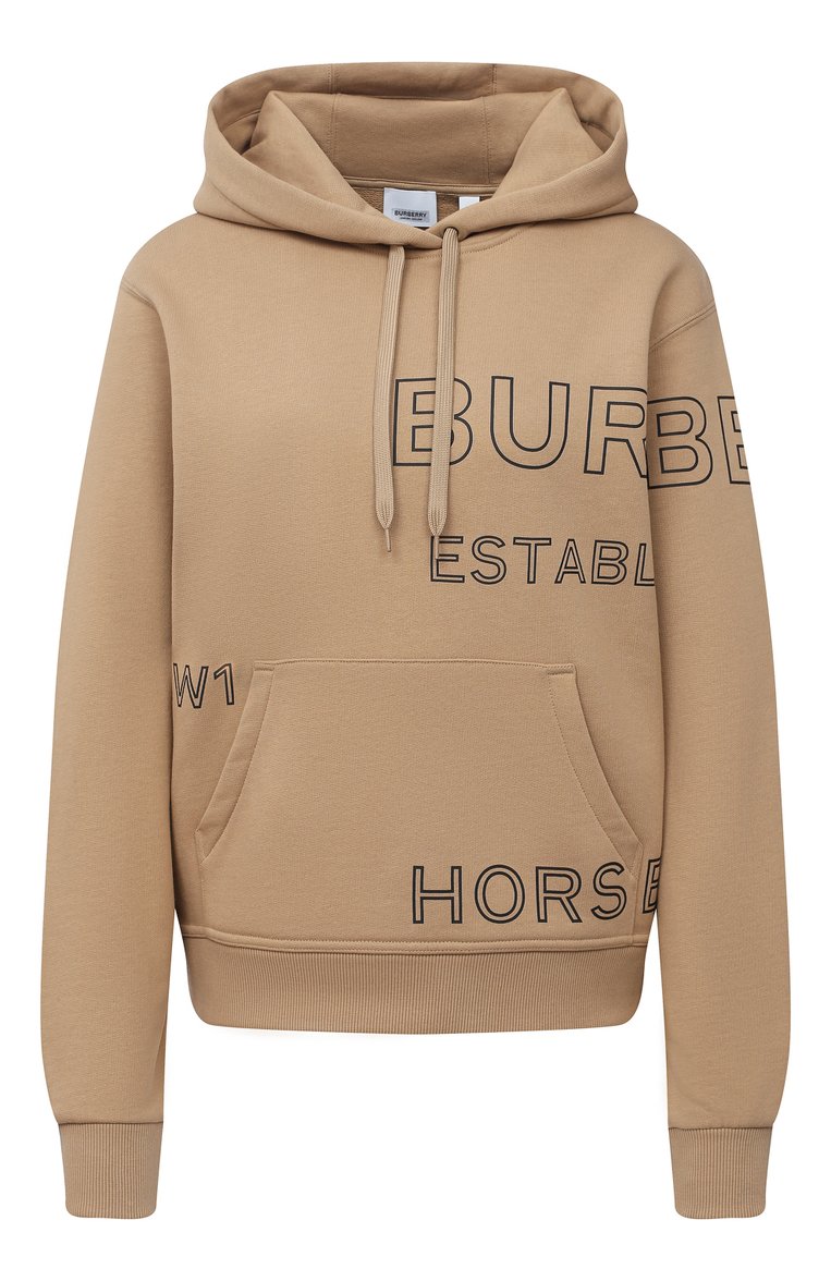 Женский бежевый хлопковое худи BURBERRY купить в интернет-магазине ЦУМ ...