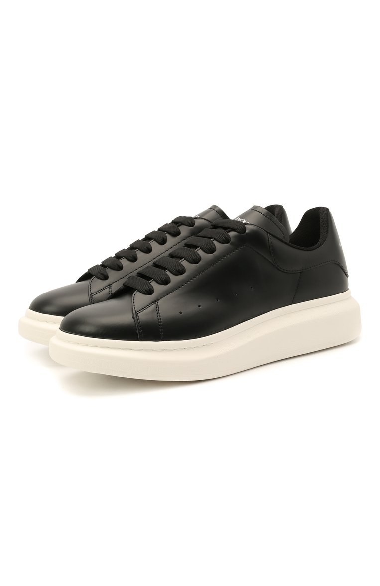 Мужские черные кожаные кеды oversized ALEXANDER MCQUEEN купить в ...