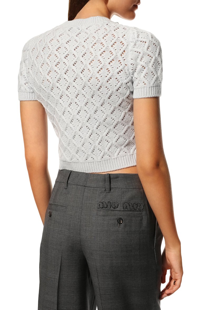 Женский светло серый кашемировый кардиган Miu Miu купить в интернет магазине ЦУМ арт Mmf378