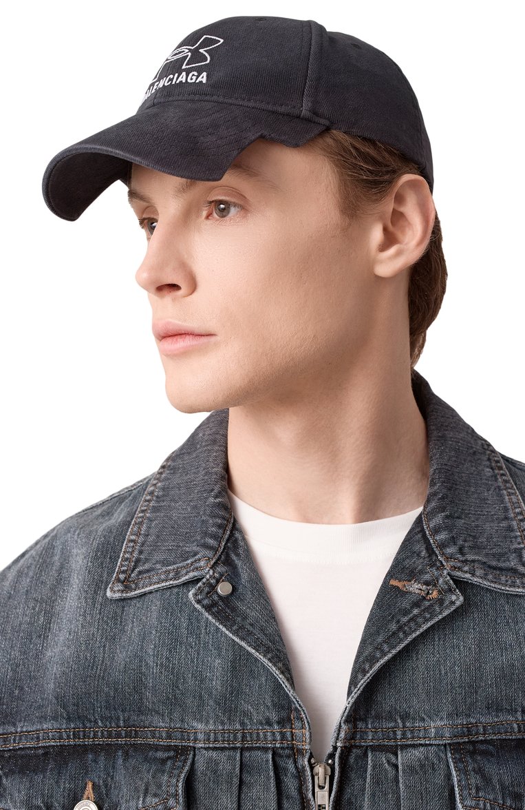 Мужская черная хлопковая бейсболка BALENCIAGA купить в интернет ...