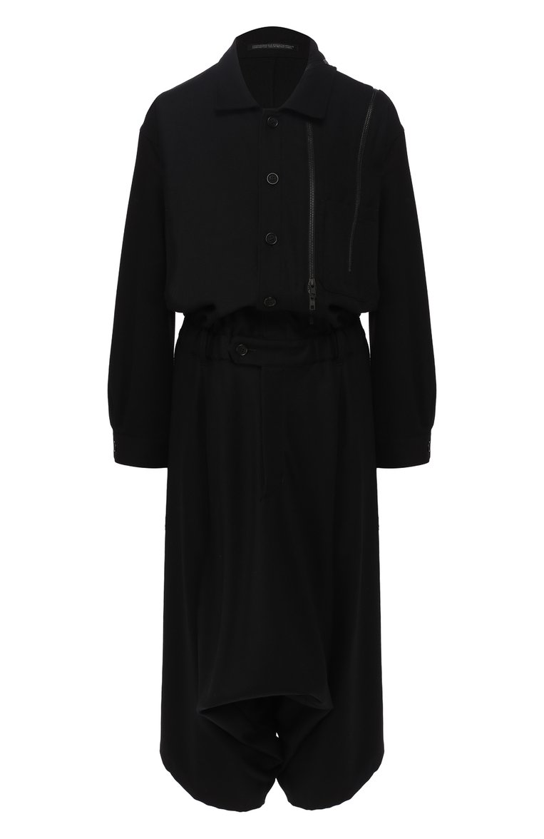 Женское черное шерстяной комбинезон YOHJI YAMAMOTO купить в интернет-магазине ЦУМ, арт. NC-D52-101